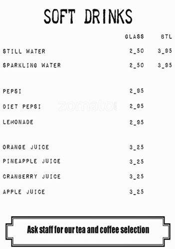 Menu at 21 Soho pizzeria, London