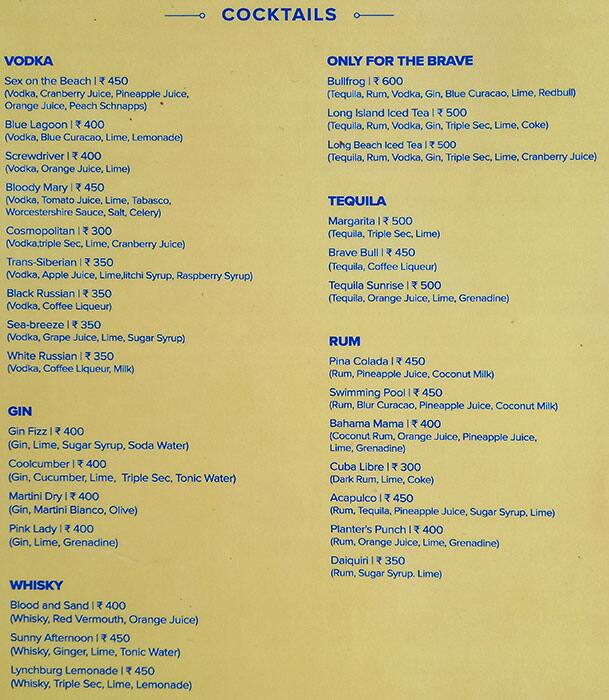 Menu at MAMA CECELIA'S BEACH CAFE, Candolim, Ximer