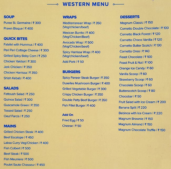 Menu at MAMA CECELIA'S BEACH CAFE, Candolim, Ximer