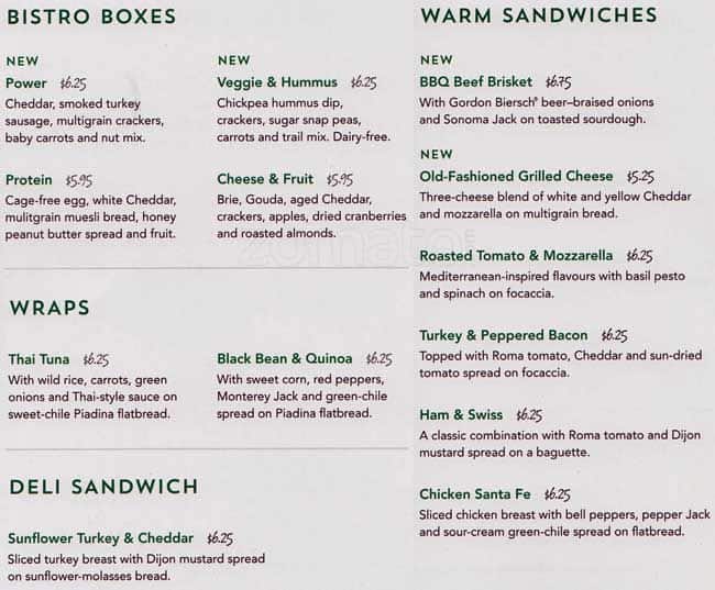 Starbucks Menu, Menu for Starbucks, Nepean, Ottawa - Urbanspoon/Zomato