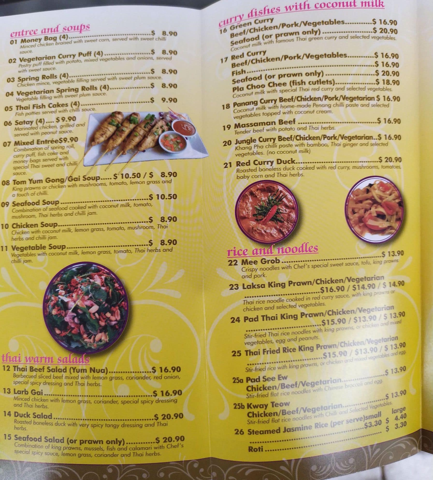 Menu at Sawasdee Thai Kitchen restaurant, Wahroonga