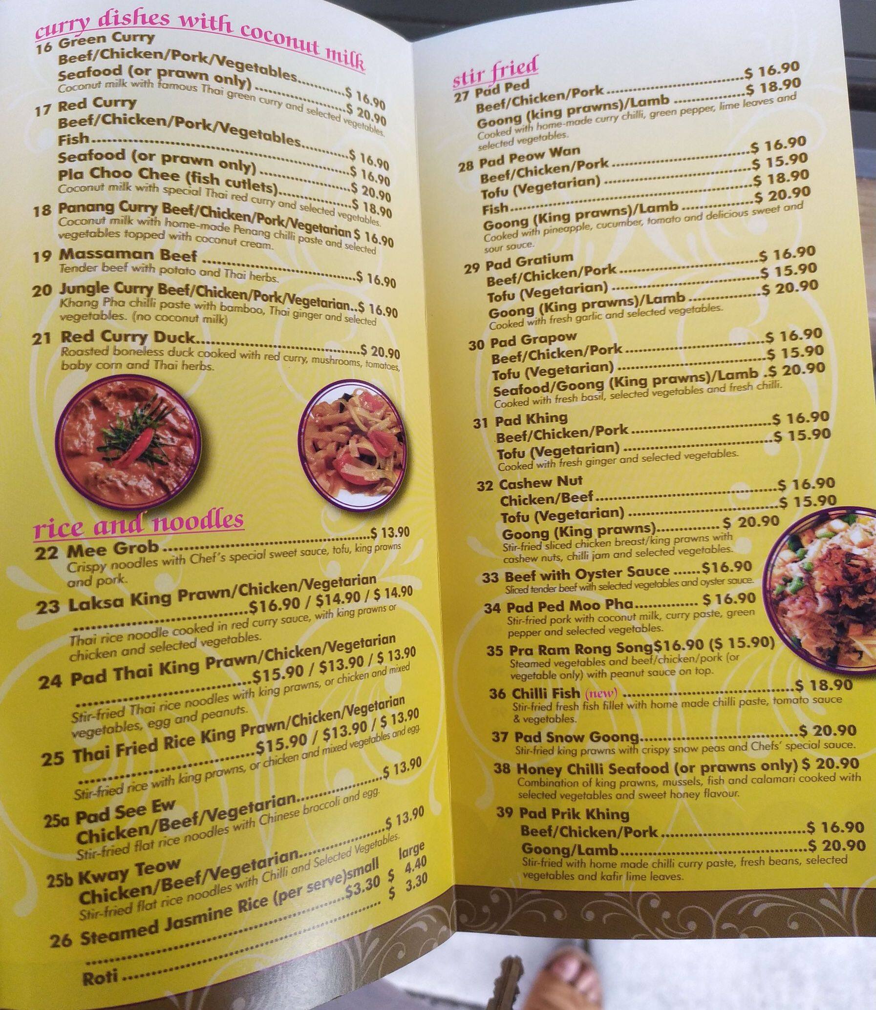 Menu at Sawasdee Thai Kitchen restaurant, Wahroonga