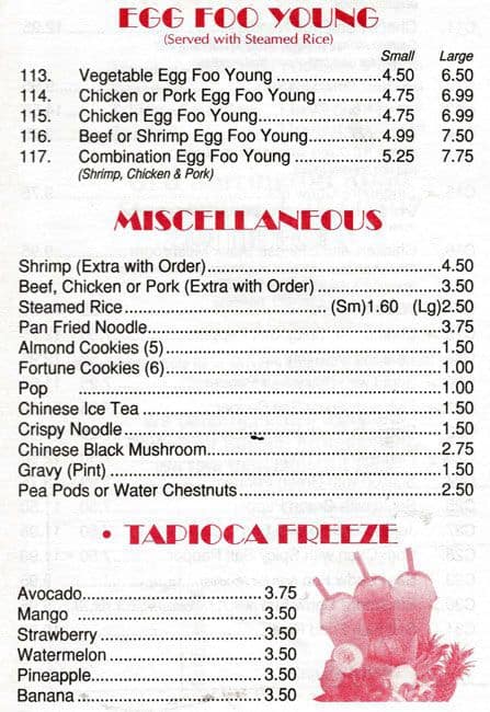 Menu at New China Chef restaurant, Streamwood