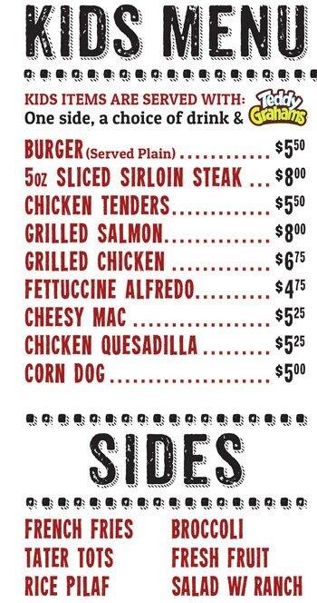 Menu at Charbar No. 7, Charlotte