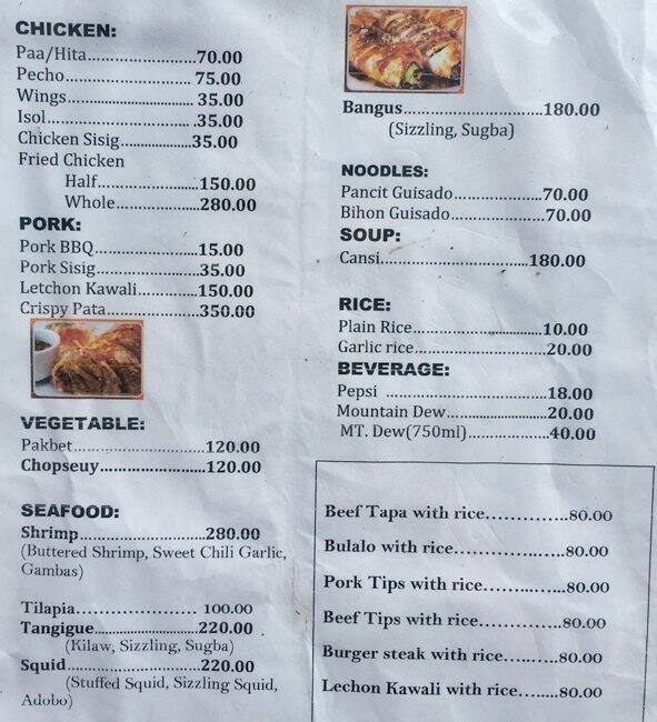 Dok Manok Bacolod Menu, Menu for Dok Manok Bacolod, Greater San Juan ...