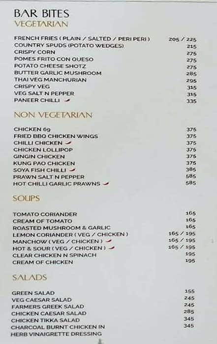 Menu of Deccan Harvest, Magarpatta, Pune