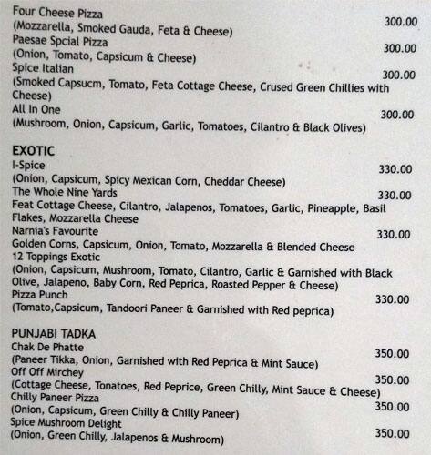 Menu at Flavor's Restaurant, Rishikesh