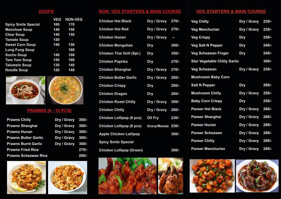 Menu of Spicy Smile, Wagle Estate, Thane West, Thane