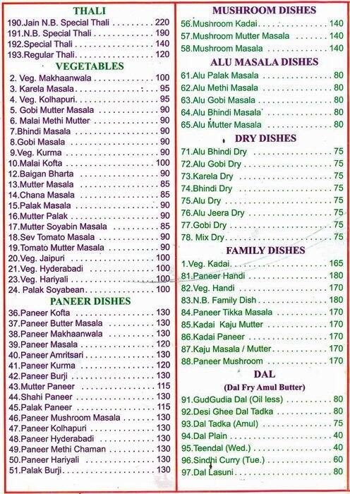 Nanumal Bhojraj Menu, Menu for Nanumal Bhojraj, Mohammad Ali Road ...