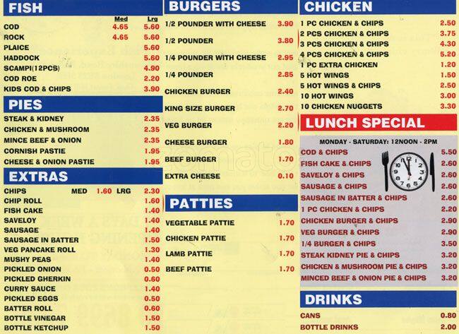 Jolly Bee Fish & Chips Menu - Zomato UK