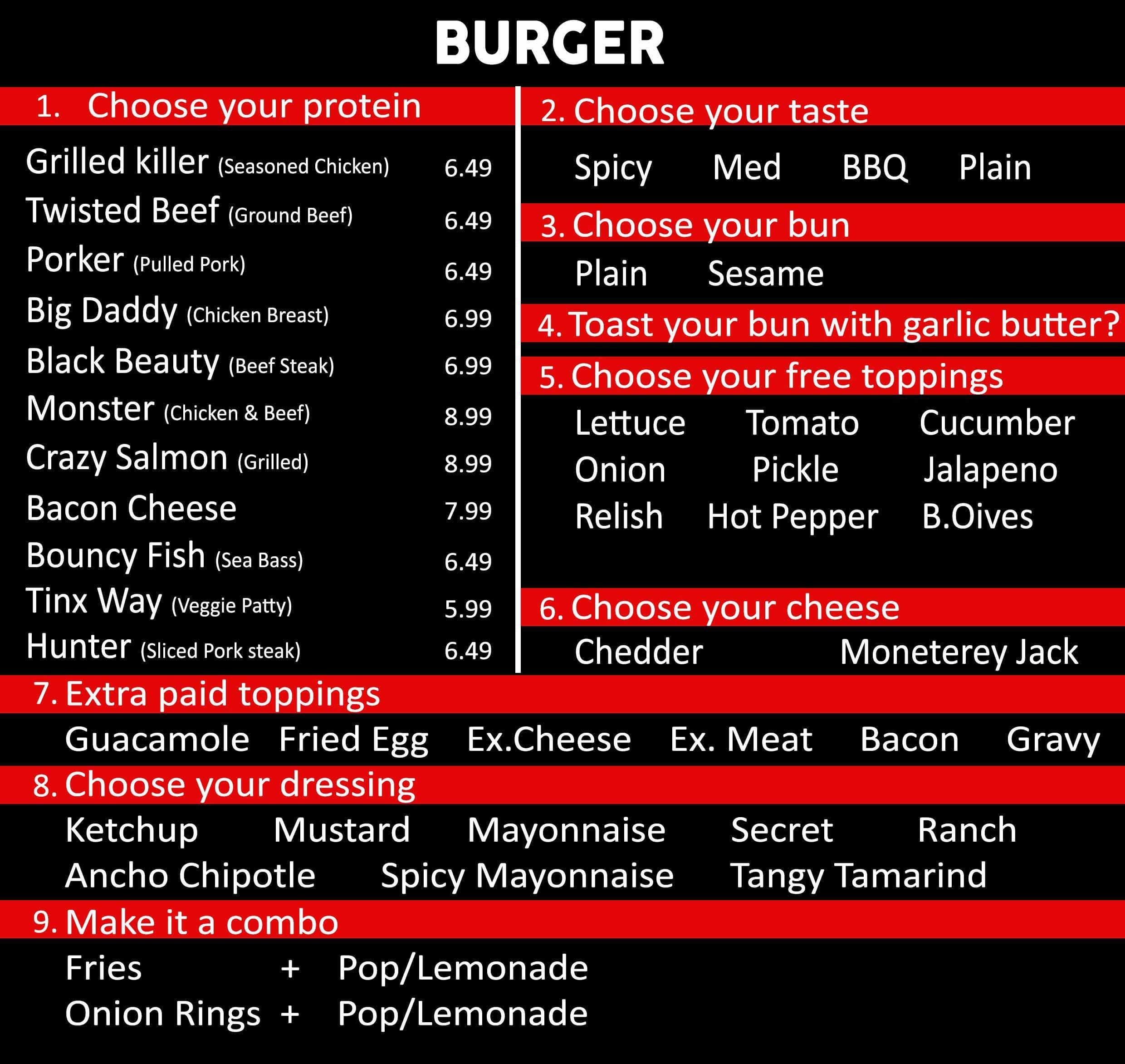 Menu at Grillies(Danforth) restaurant, Toronto, Danforth Ave