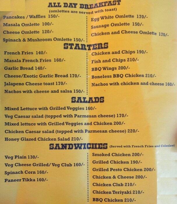 Menu at SPIZZA, Hyderabad, CCM7+R4H