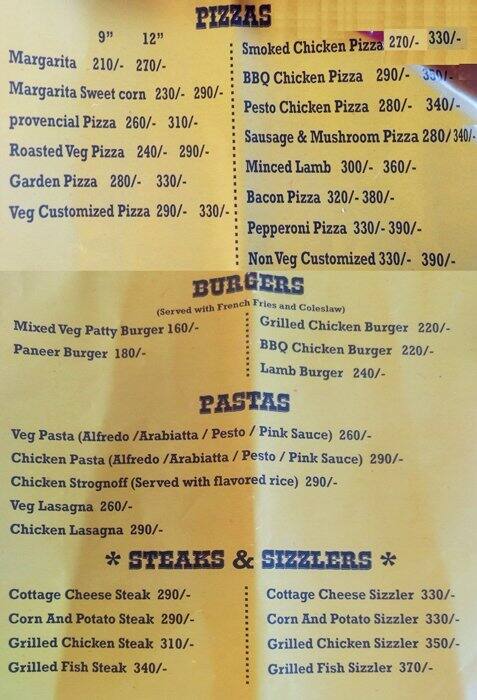 Menu at SPIZZA, Hyderabad, CCM7+R4H