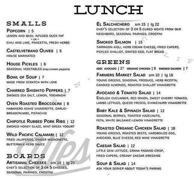 Menu at Saloon No. 10 pub & bar, Deadwood