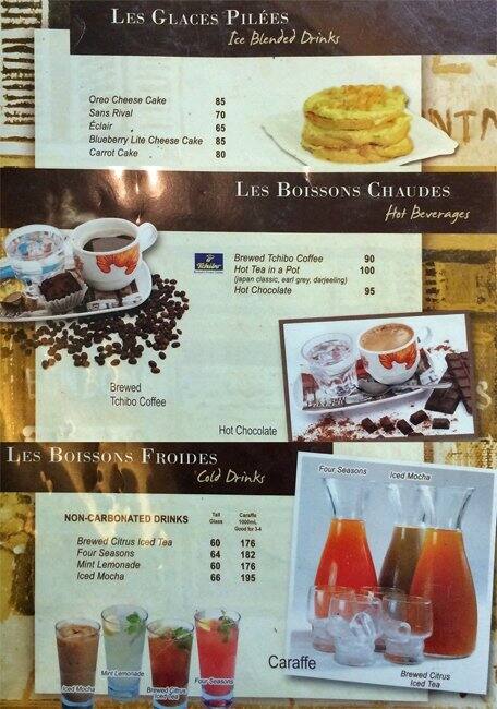 Menu at French Baker, Lapu-Lapu City, Pueblo Verde
