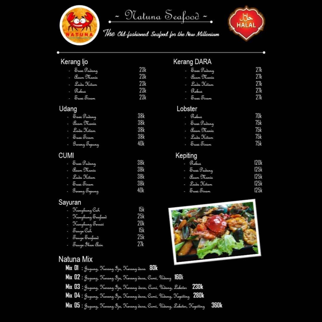 Menu at JAVA DimSum restaurant, Bandung, Jl. Jawa No. 42
