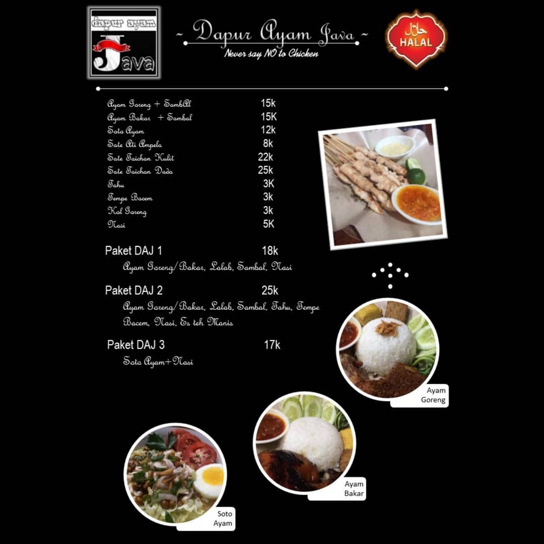 Menu at JAVA DimSum restaurant, Bandung, Jl. Jawa No. 42