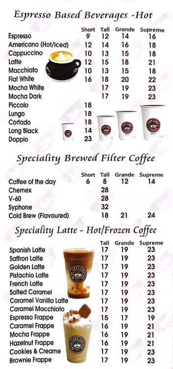 Menu at MAK CAFE COFFEE, BurJuman Center, Dubai