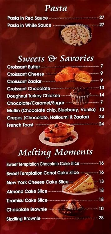 Menu at MAK CAFE COFFEE, BurJuman Center, Dubai