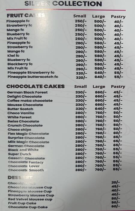 Menu of SS Bakers, Kalyan, Thane