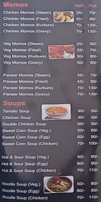 Menu at Indian Chinese Fast Food, New Delhi