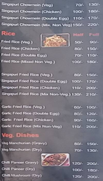 Menu at Indian Chinese Fast food, Delhi, D 393