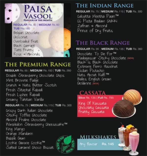 Menu at Ice Cream Works, Navi Mumbai, Inorbit Mall