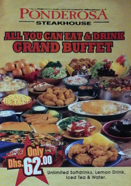 Menu at Ponderosa Steakhouse U.A.E., Abu Dhabi, G Floor