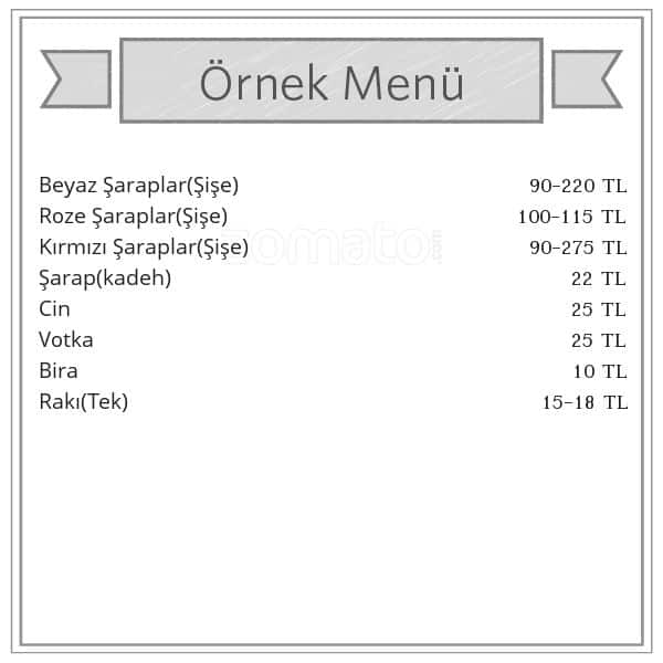 Menu at La Maison, Istanbul