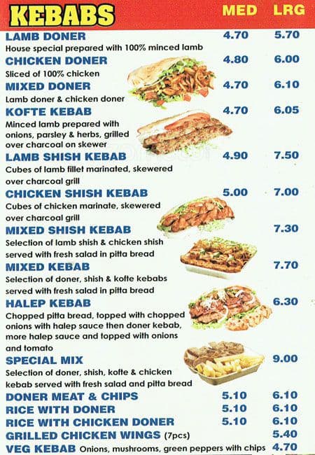 Menu at Kebab City restaurant, Harrow, 383 Station Rd