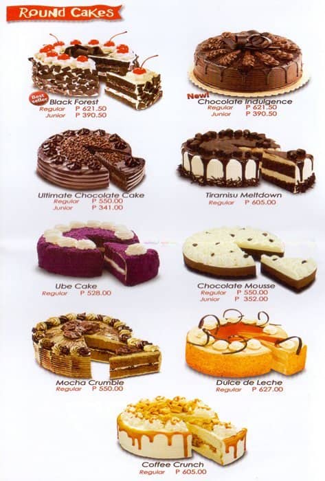 Menu at Red Ribbon Commonwealth, Quezon City, near