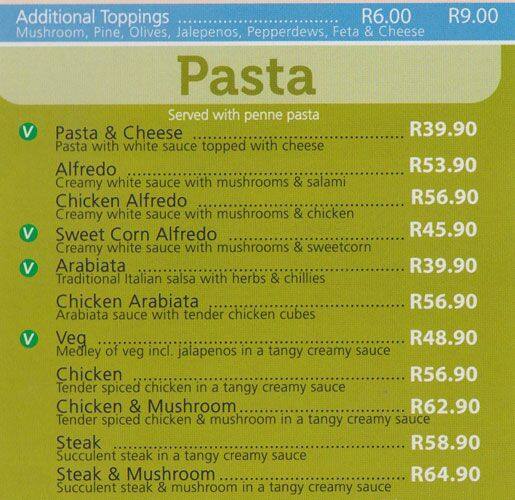 Menu at Kiki's Take Away Foods restaurant, Westville