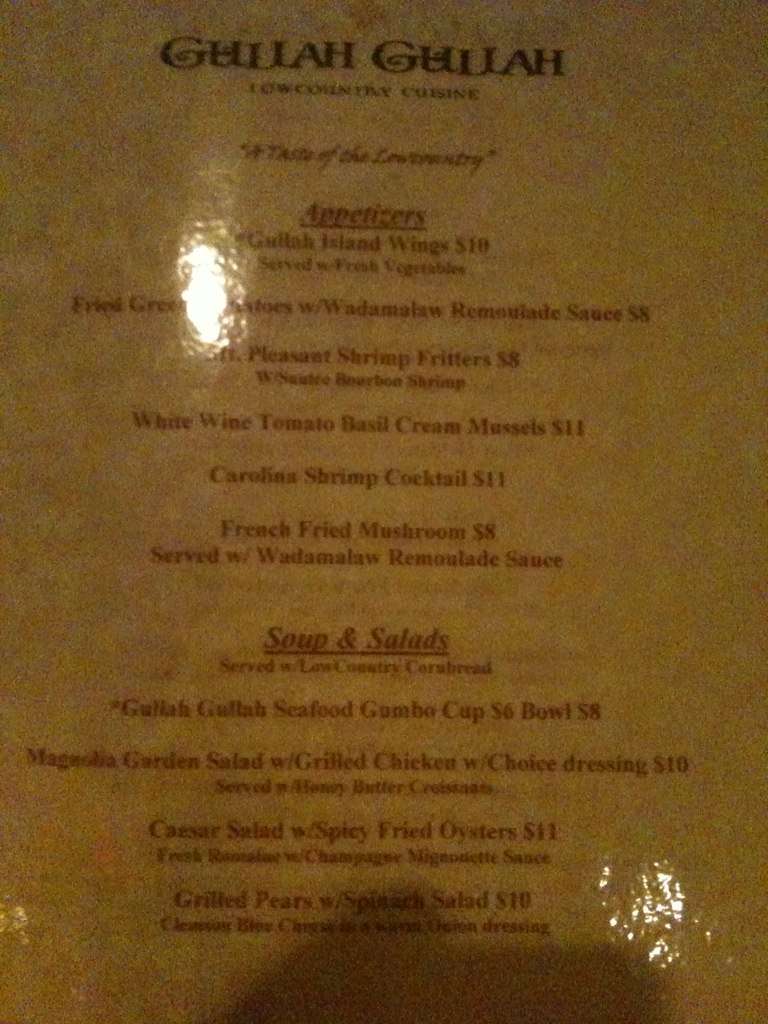 Gullah Gullah Cuisine Menu, Menu for Gullah Gullah Cuisine, High Point ...