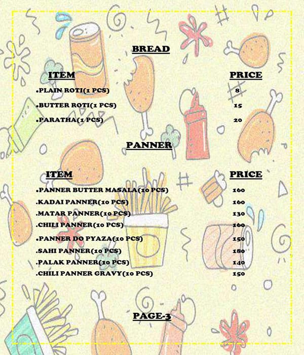 Menu at Mom Chef, Kolkata