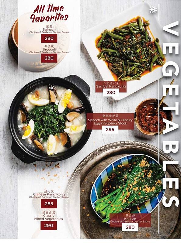 Menu at Wee Nam Kee restaurant, Quezon City, 4th Flr