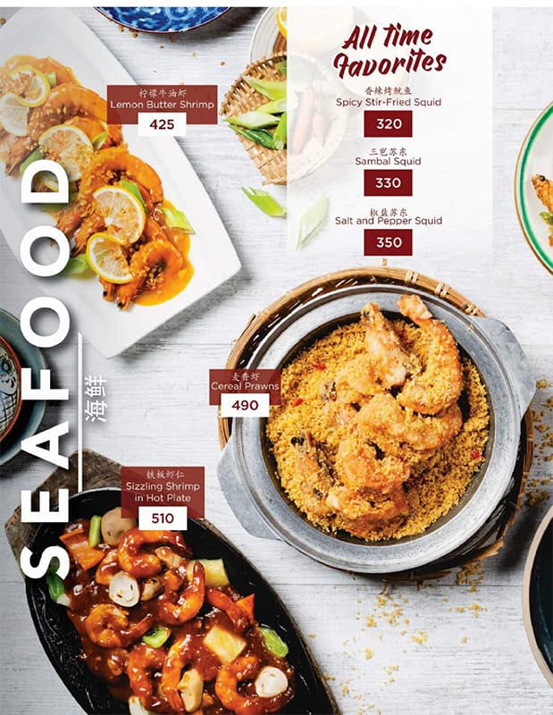 Menu at Wee Nam Kee restaurant, Quezon City, 4th Flr