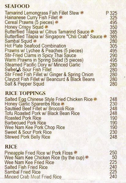 Carta de Wee Nam Kee, Makati, GF