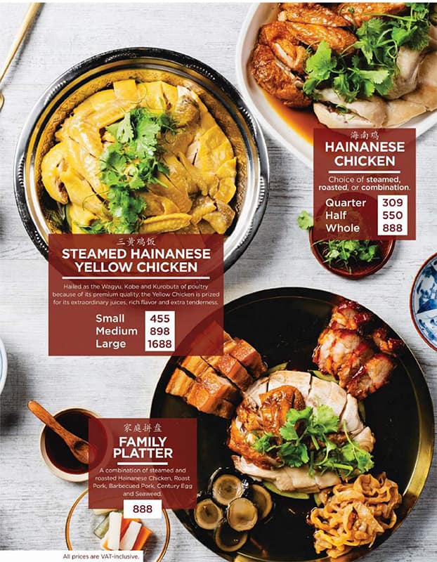 Menu at Wee Nam Kee restaurant, Quezon City, 4th Flr