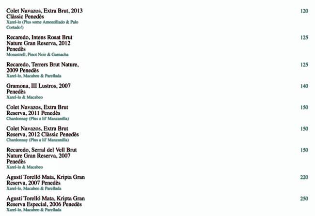 Menu at Bar Isabel, Toronto, 797 College St