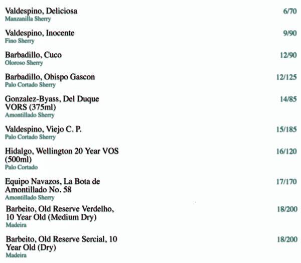 Menu at Bar Isabel, Toronto, 797 College St