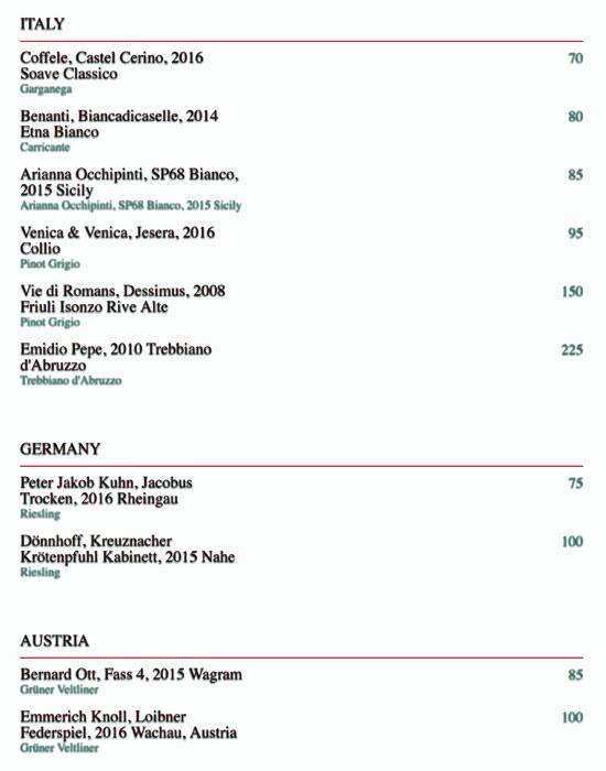 Menu at Bar Isabel, Toronto, 797 College St