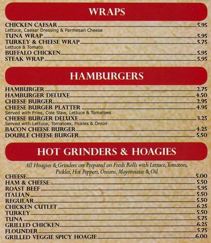 Menu at Little Thai Market restaurant, Philadelphia