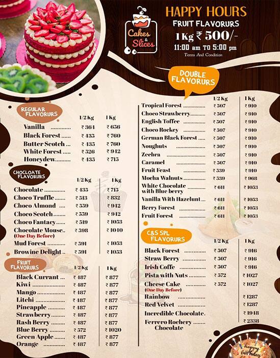 Menu of Cakes & Slices, Medavakkam, Chennai