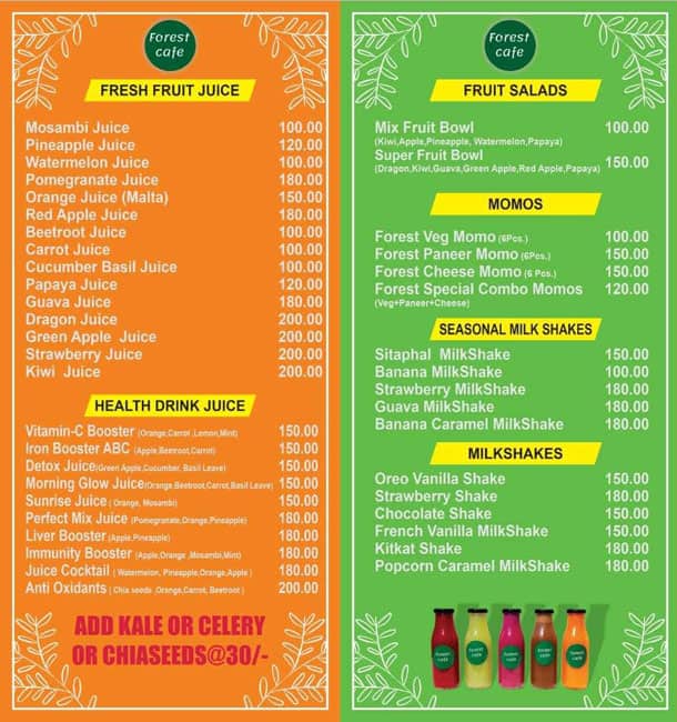 Menu of Forest Cafe, Andheri Lokhandwala, Andheri West, Mumbai