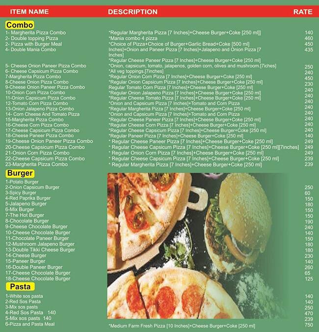 Menu of Bekarar, Khora Colony, Noida