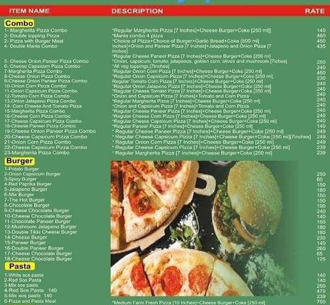 Menu of Your Pizza RVA, Khora Colony, Noida