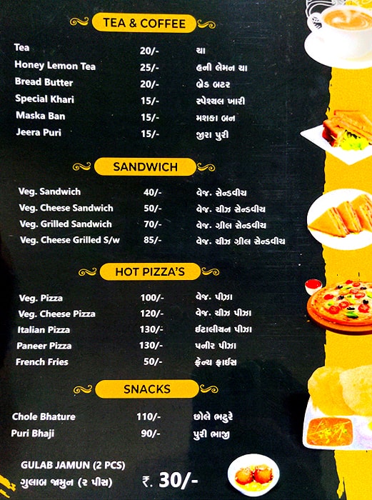 Menu of Destiny Restaurant, Shahpore, Surat