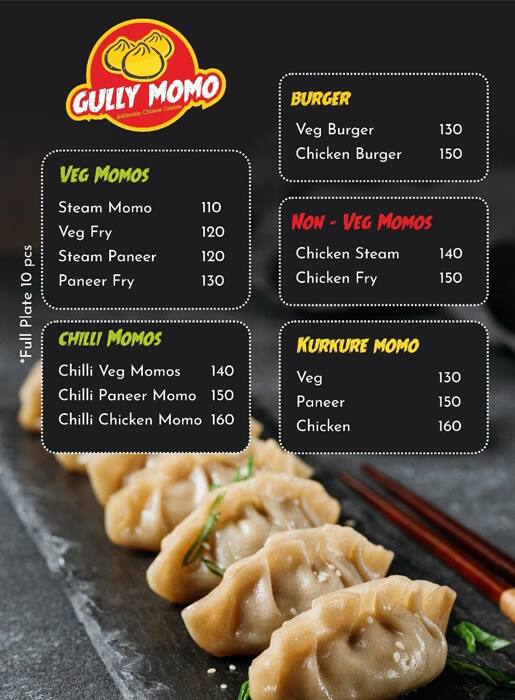 Menu of Gully Momo, Sector 46, Gurgaon