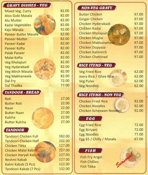 Menu at Spice Andhra Style Veg & Non Veg, Bengaluru