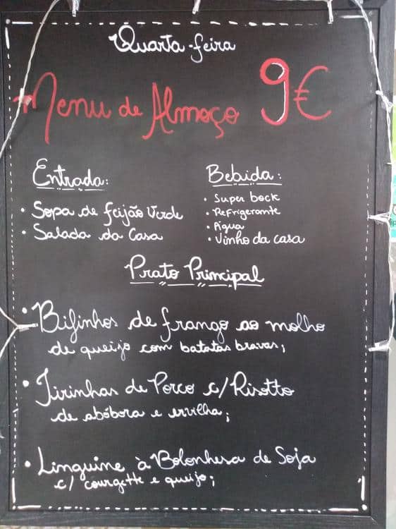 Menu em Salsa Rosa Bistro restaurante, Lisboa, Av. Visconde de Valmor